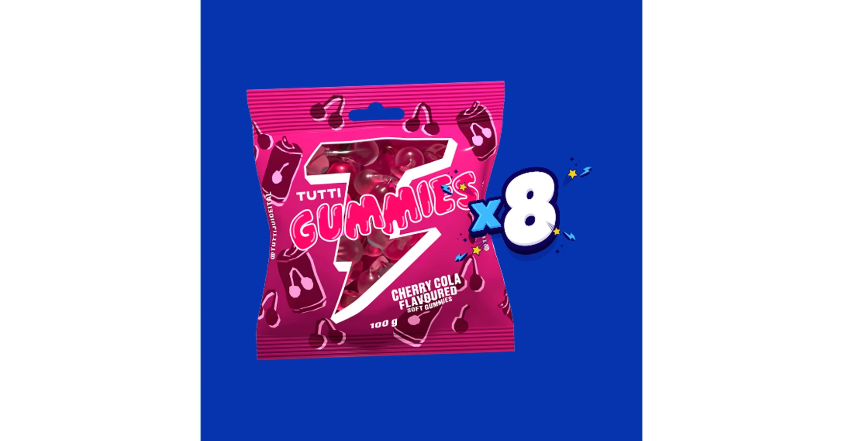 8 db Tutti Gummies Cherry Cola gumicukor 100g